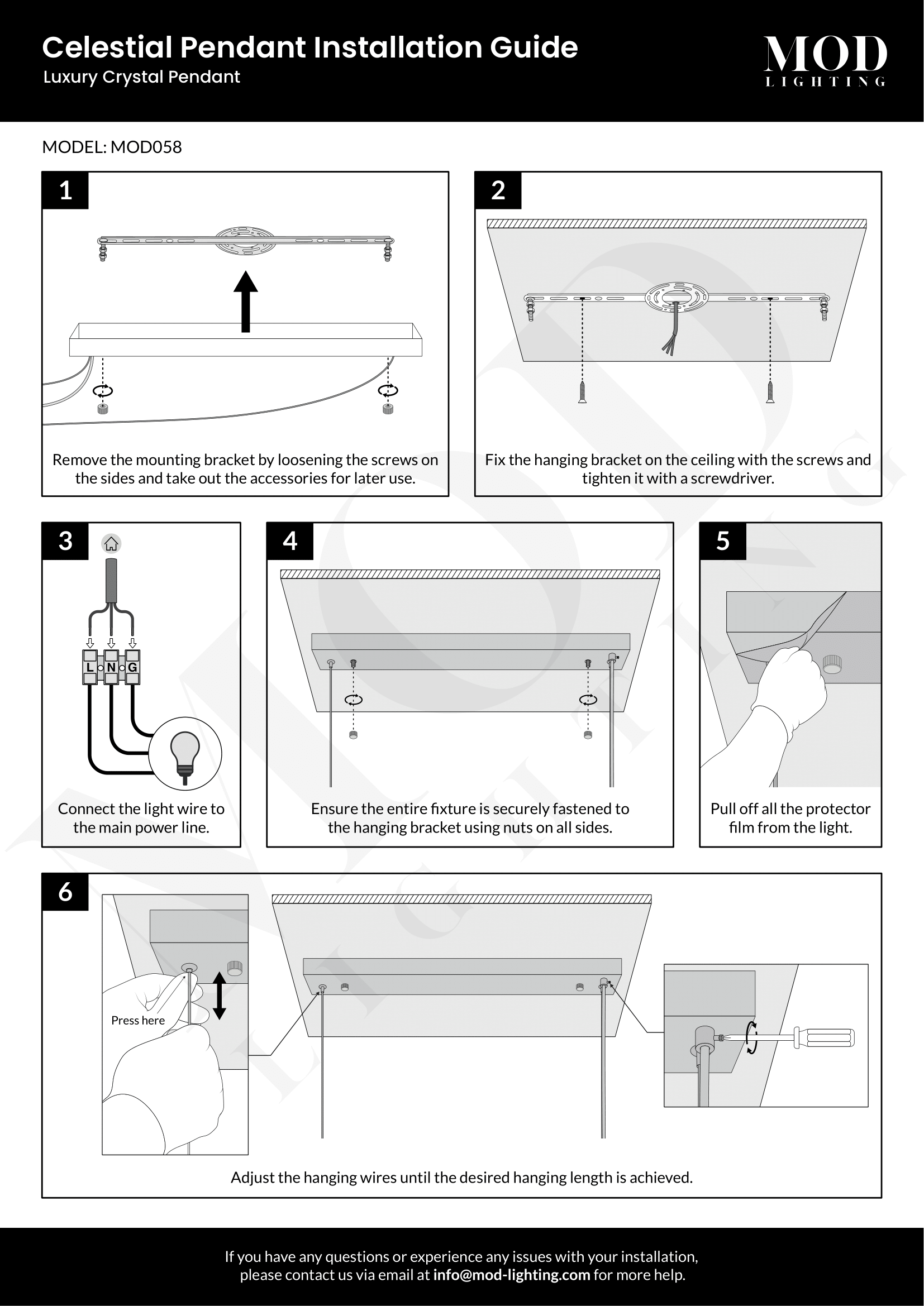 Celestial Pendant Installation Guide